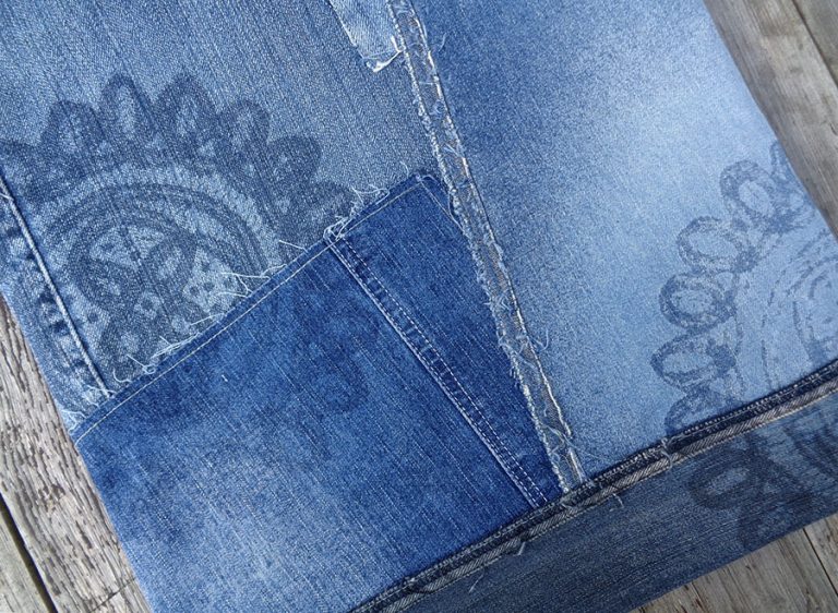 How to deal with flaws and imperfections on old jeans DIY projects