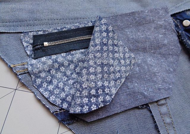 Zipper pocket tips - Make it in denim - adding a metal zipper pocket