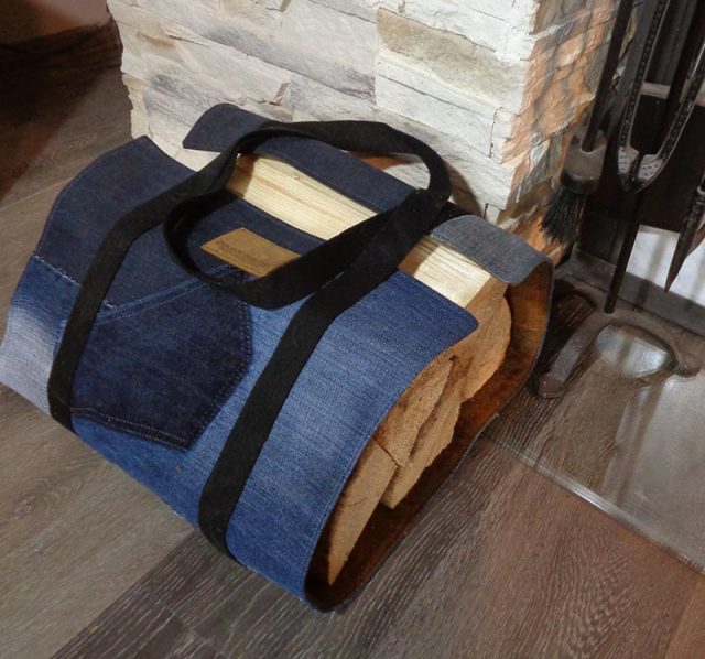 Wood carrier with lining - DIY wood carry bag free sewing tutorial