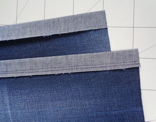 Reverse seams tote bag - Make it in denim - DIY large denim tote bag