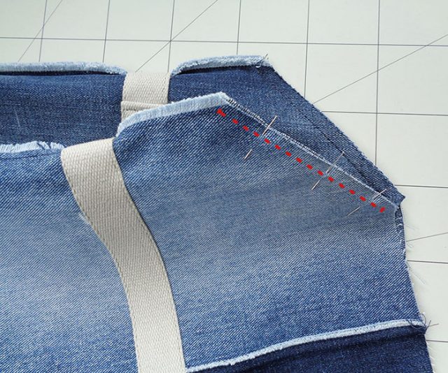 Reverse seams tote bag - Make it in denim - DIY large denim tote bag