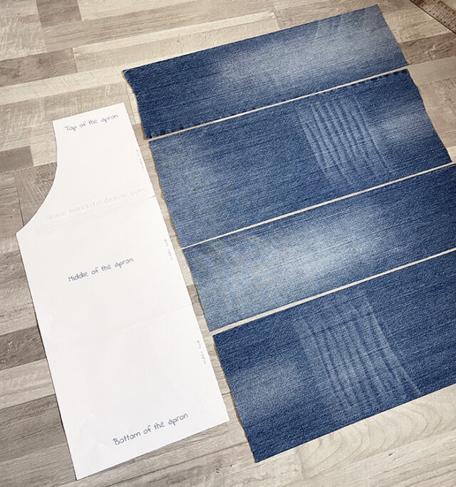 DIY denim Apron - Make it in denim - Upcycle old jeans