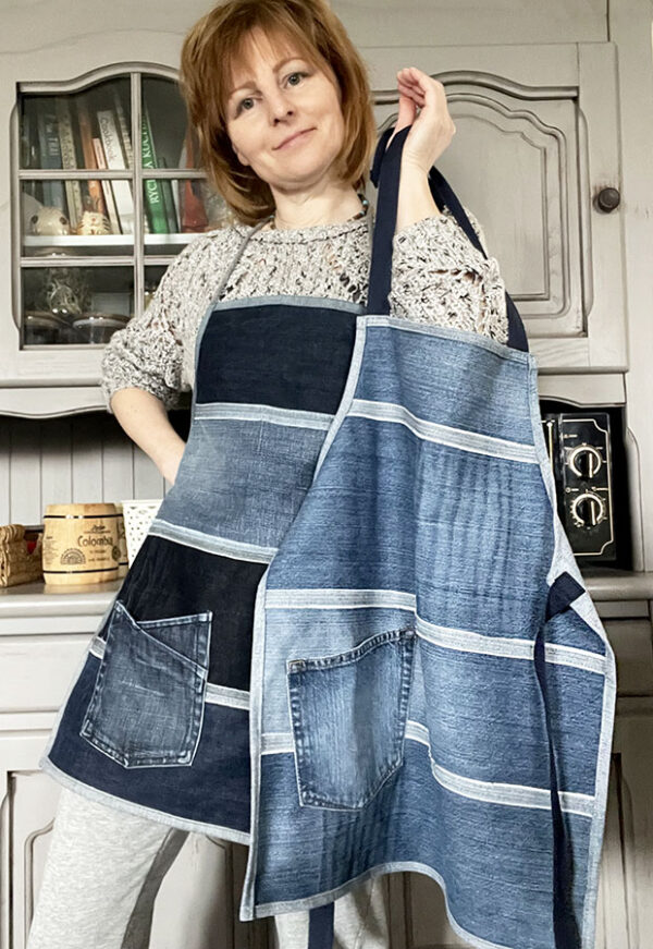 DIY denim Apron - Make it in denim - Upcycle old jeans