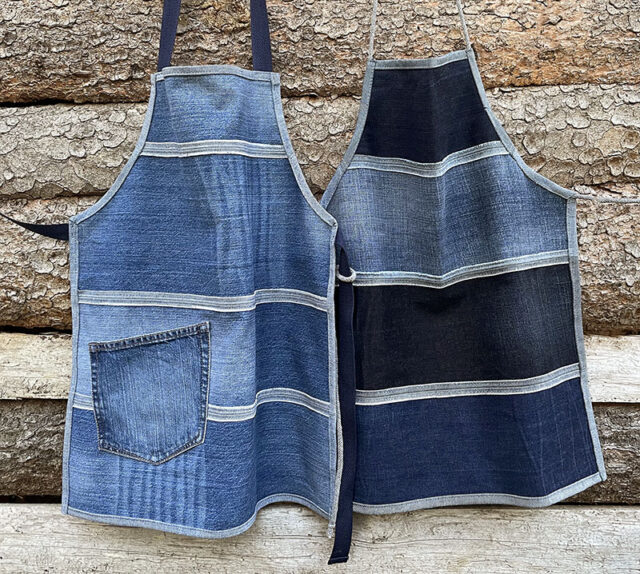 DIY denim Apron - Make it in denim - Upcycle old jeans